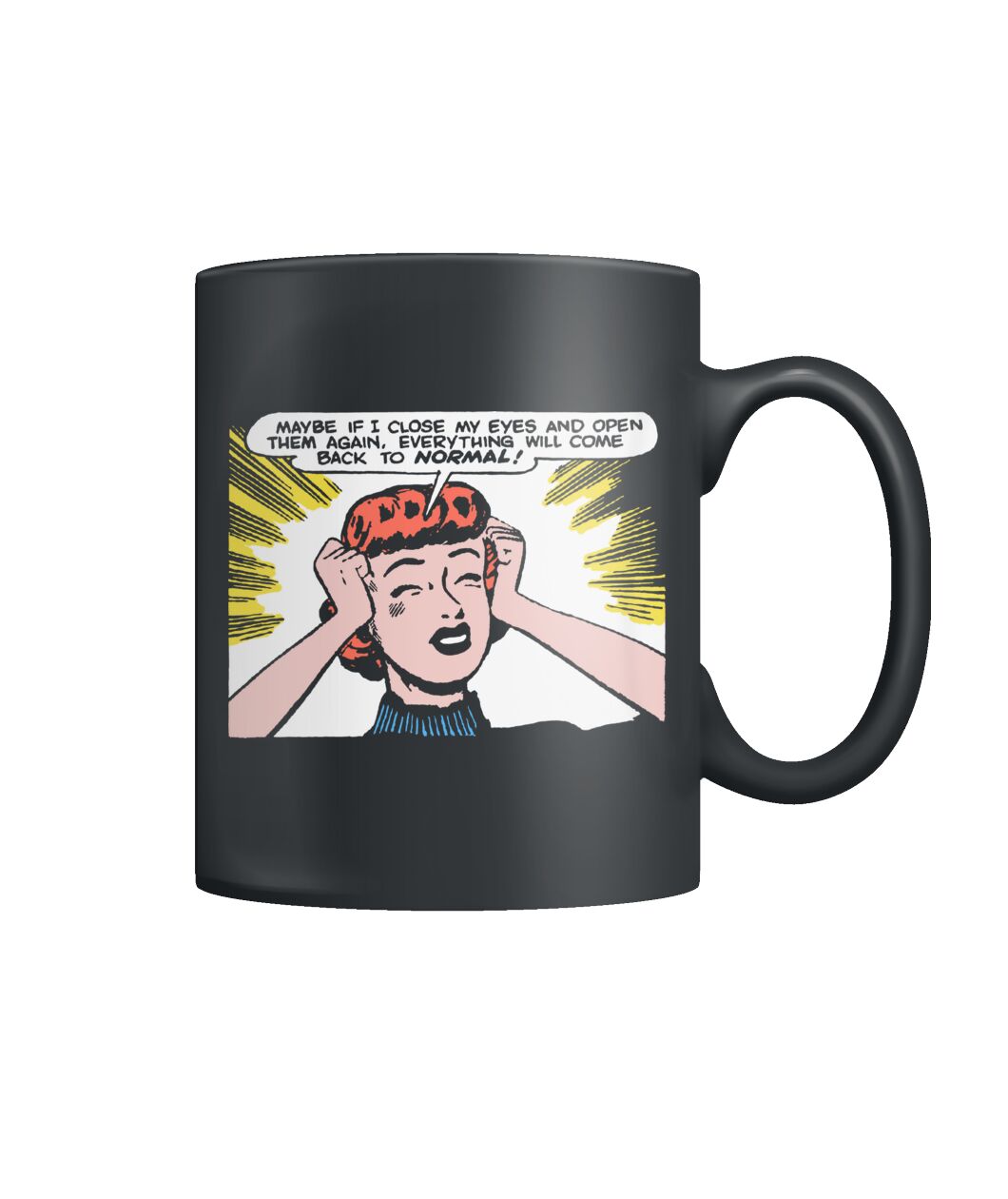 Vintage comic mug - Back to normal - Viralstyle