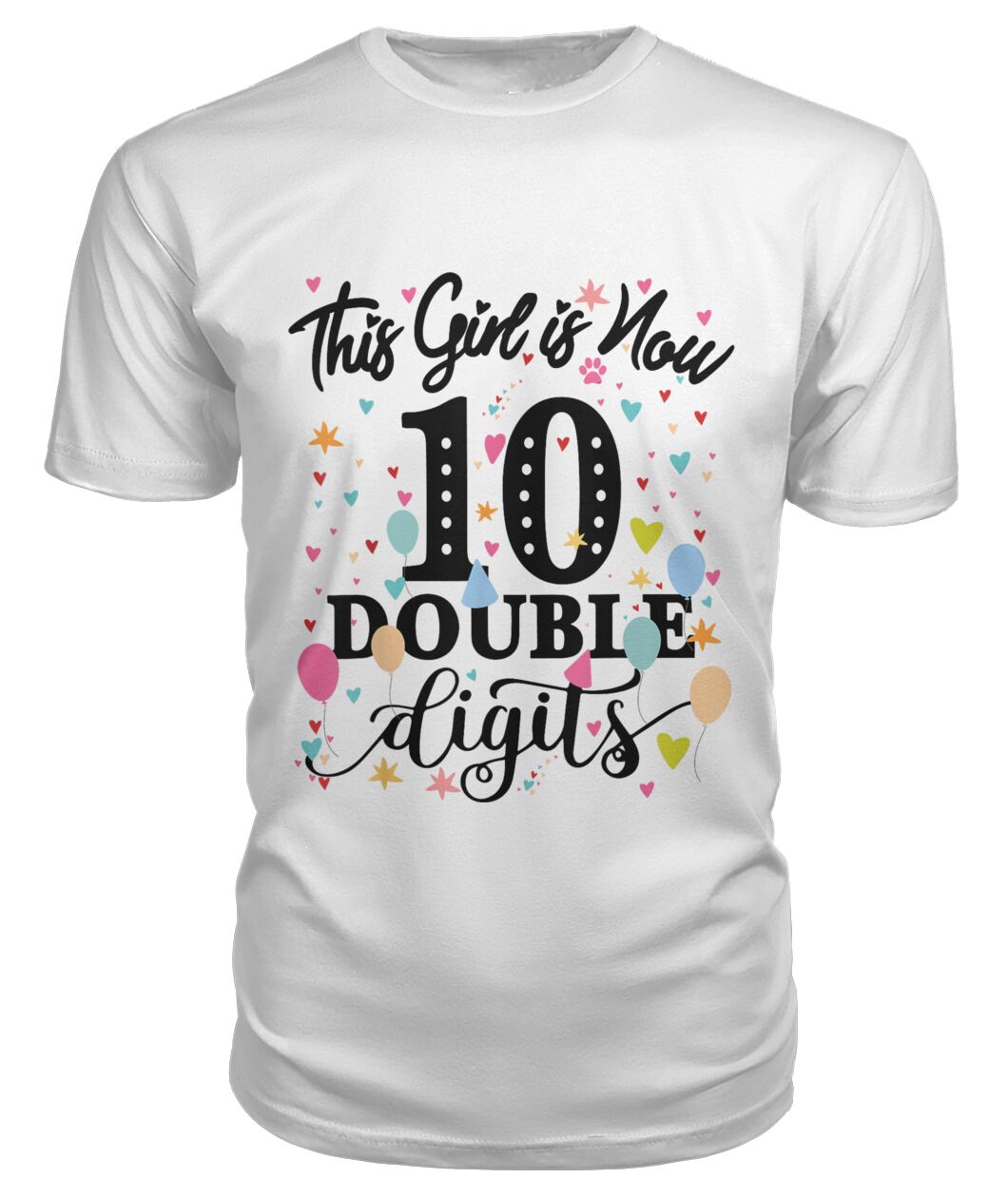 10th Birthday Gifts Shirt This Girl Is Now 10 Double Digits T-Shirt ...