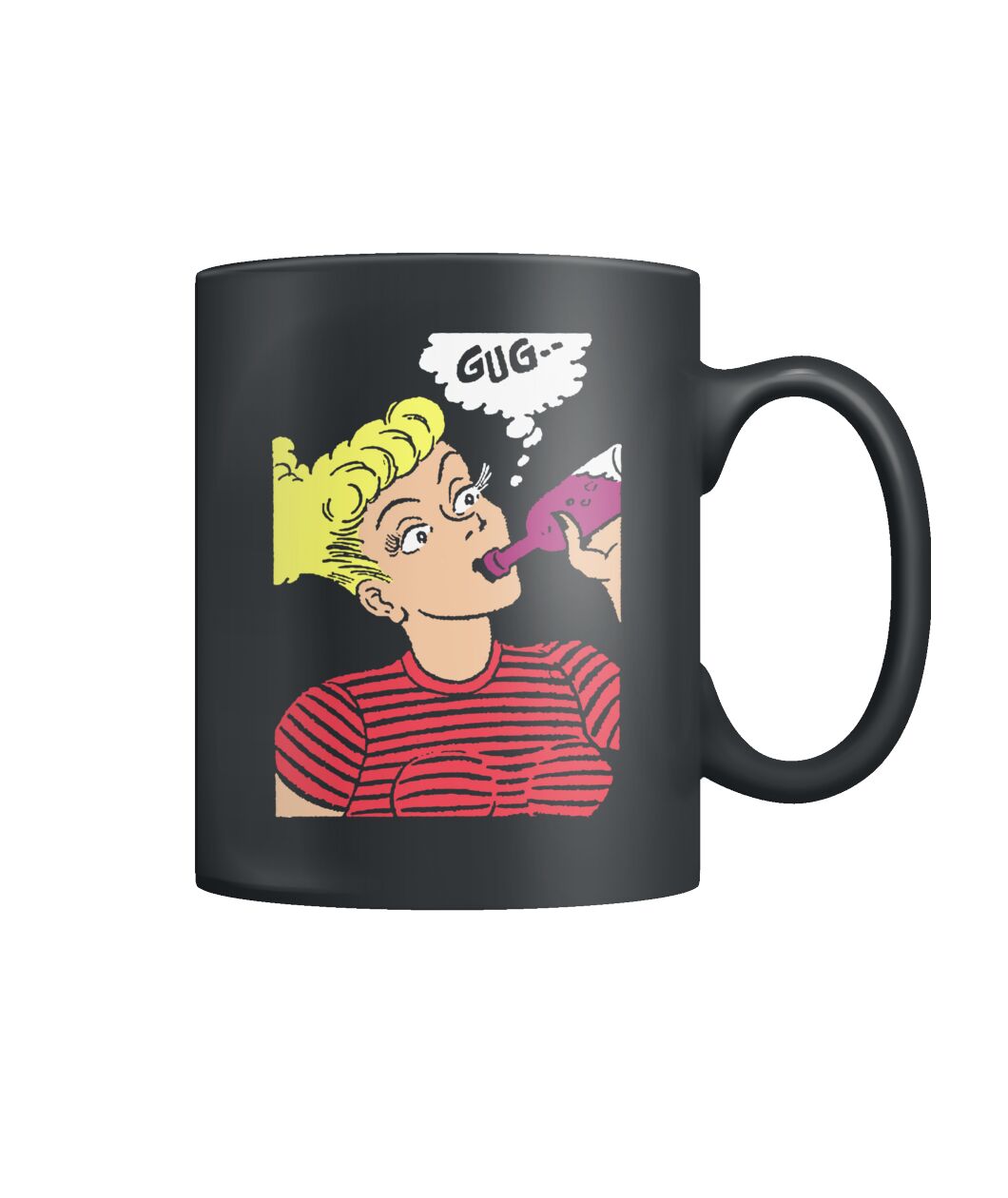 Funny comic woman drinking mug - Viralstyle